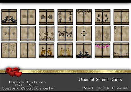 Second Life Marketplace - 21 Oriental Screen Door Textures