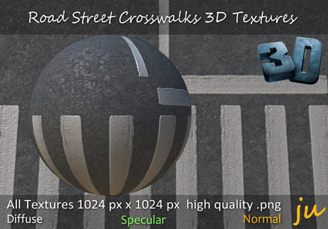 Second Life Marketplace - JU Road Street Crosswalks 3D Textures Full Perm
