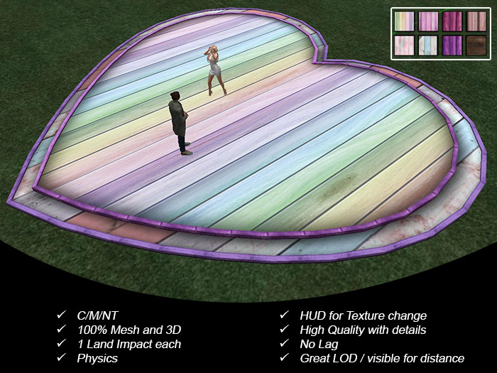 Second Life Marketplace - Heart Dance Floor Stage 1 LI { Mesh Promo }