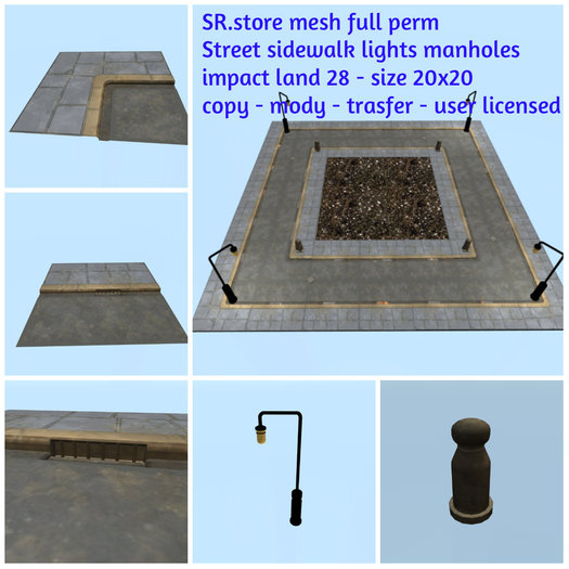 Second Life Marketplace - SR.store mesh full perm Street sidewalk ...