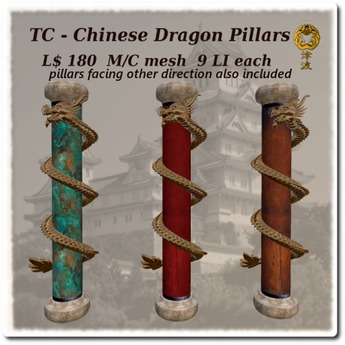 Second Life Marketplace - TC - Chinese Dragon Pillars