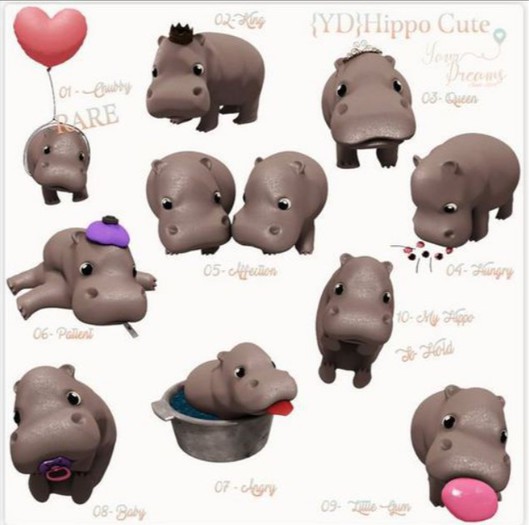 Second Life Marketplace - {YD}Hippo Cute - Little Gum