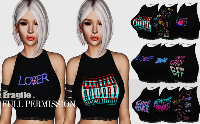 Second Life Marketplace - .Fragile. Black & Neon Queen Textures for ...