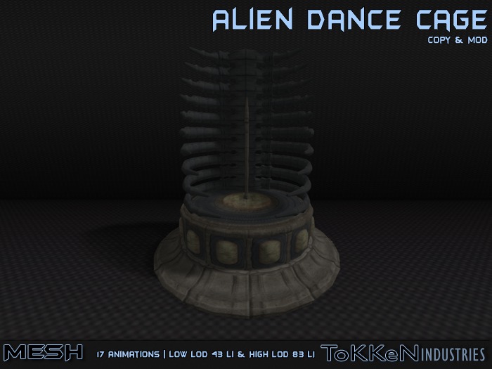 Second Life Marketplace - **ToKKen Industries** Alien Dance Cage - Mesh