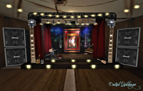 Second Life Marketplace - Guitar Shape Club Music Venue - Nightclub ...
