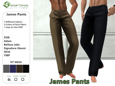 Second Life Marketplace - ~Simple Threads~ DEMO - James Pants