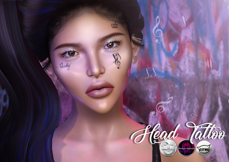 Second Life Marketplace - FS - Face Tattoo Love Music (Lelutka/ Catwa ...