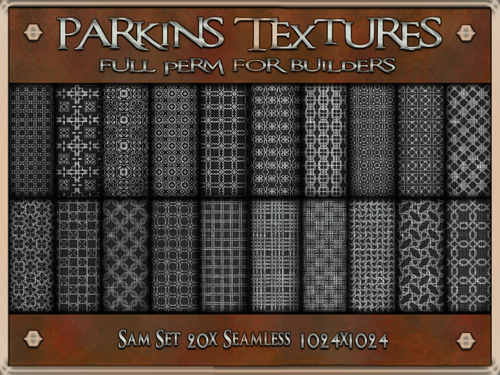 Second Life Marketplace - Parkins Textures - Sam Set - 20x Full Perm ...