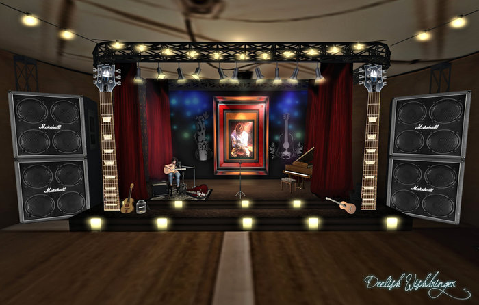 Second Life Marketplace - Guitar Club Stage w/tip jars