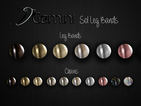 Second Life Marketplace - Gemini -Sol Leg Bands- (Add me to Unpack)