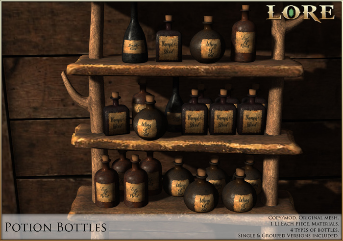 Second Life Marketplace - {LORE} Potion Bottles