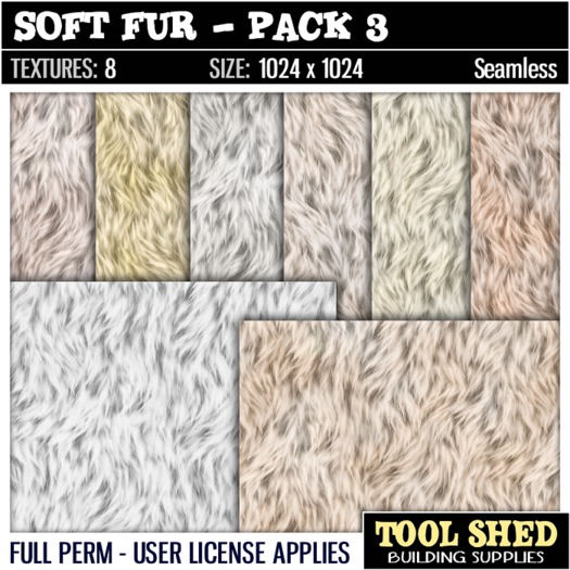 Second Life Marketplace - Tool Shed - Soft Fur Textures - Pack 3