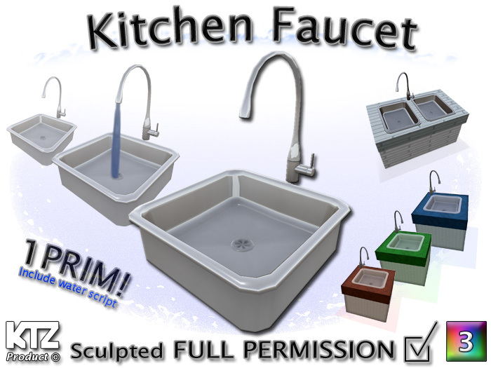Second Life Marketplace - Sculpted Kitchen Faucet // 1 prim // FULL ...