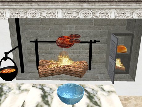 Second Life Marketplace - Pompador Baroque Cooking Fireplace