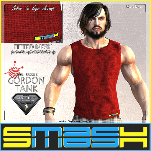 Second Life Marketplace - SMASH - Gordon Tank (Red Wool)