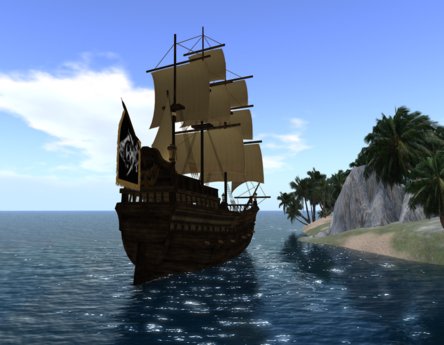 Second Life Marketplace - The 'Tintaglia' Pirate Ship by ClaryTee & Co