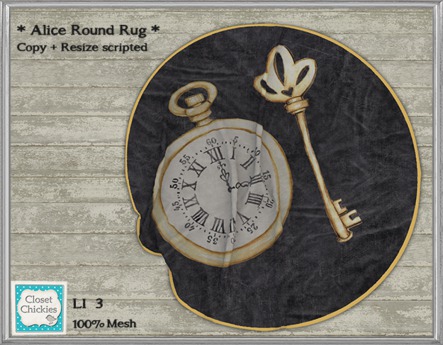 Second Life Marketplace - *CC* Alice Round Rug WEAR+click)