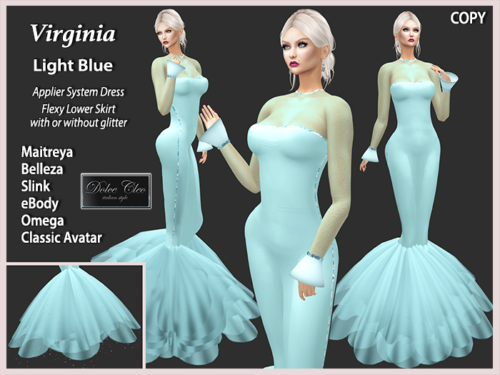 Second Life Marketplace - !!OUTLET!! VIRGINIA - LIGHT BLUE BOM COMPATIBLE