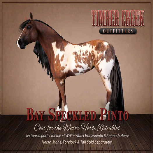 Second Life Marketplace - [Timber Creek] Bay Speckled Pinto Coat-Boxed