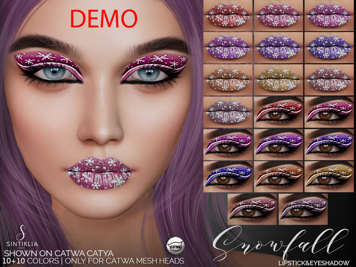 Second Life Marketplace - Sintiklia - Lipstick&eyeshadow Snowfall(CATWA ...