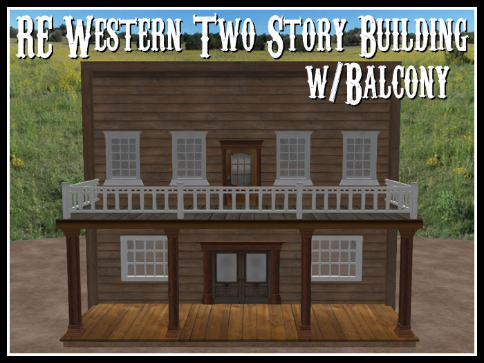 Second Life Marketplace - RE Western 2 Story Building w/Balcony - Old ...