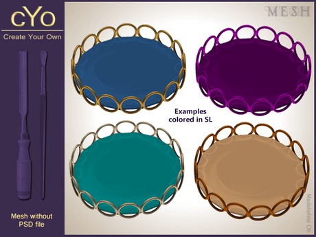 Second Life Marketplace - cYo Circle Tray | Colorable Serving Tray ...