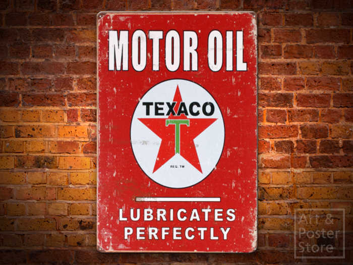 Second Life Marketplace - TEXACO MOTOR OIL Garage Ad Poster | Rusty ...
