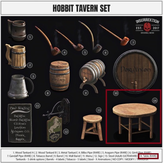 Second Life Marketplace - [IK] Hobbit Tavern - 14. Table - RARE