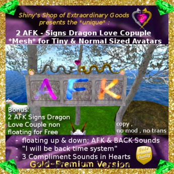 Second Life Marketplace - ^..^ AFK - Signs Dragon Love Couple *floating ...
