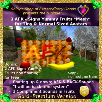 Second Life Marketplace - ^..^ AFK - Signs Yummy Fruit *floating ...