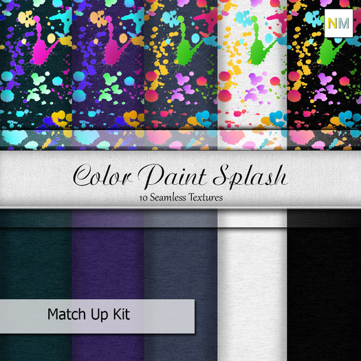 Second Life Marketplace - Color Paint Splash MatchUp Kit 10 Seamless ...