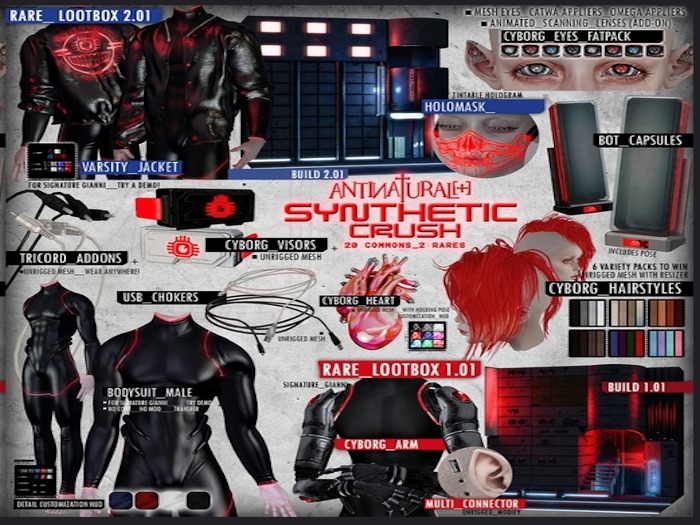 Second Life Marketplace - ANTINATURAL[+] Synthetic Crush / Cyborg Visor ...