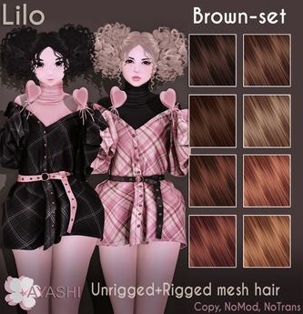 Second Life Marketplace - [^.^Ayashi^.^] Lilo hair-Brown set