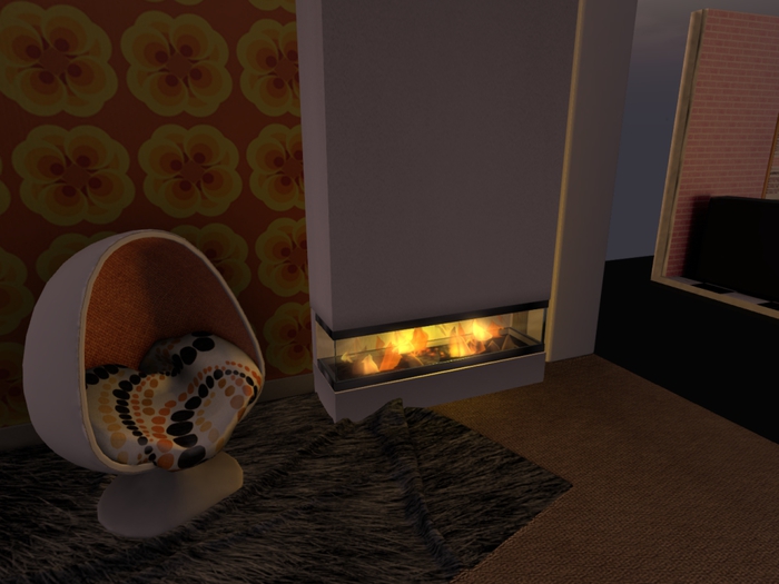 Second Life Marketplace - "Heartwarm" Fireplace Painted White
