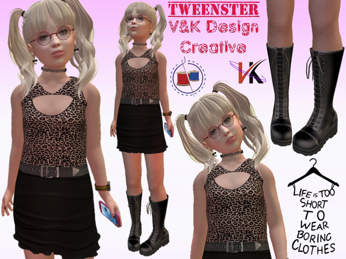 Second Life Marketplace - V&K Design Tweenster Mila Leopard Outfit/Boots