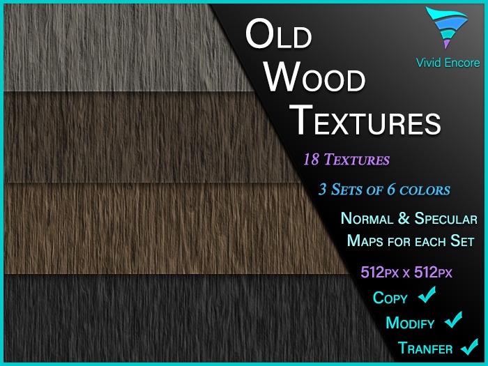 Second Life Marketplace - Vivid Encore Old Wood Textures