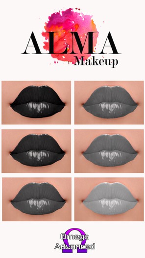 Second Life Marketplace - ALMA Makeup - Glossy Blacks - Omega