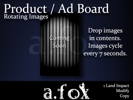 Second Life Marketplace - Rotating Product or Advertisement Board