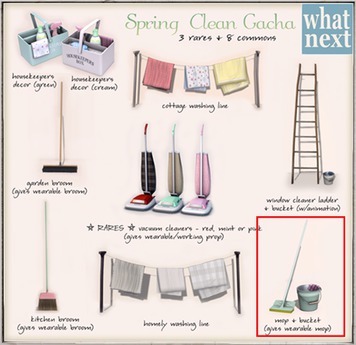 Second Life Marketplace - {what next} Spring Clean - Mop & Bucket (boxed)