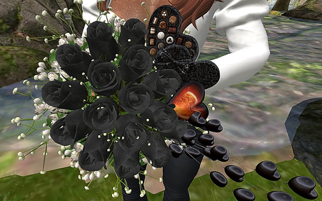 Second Life Marketplace - CJ Rose Bouquet Black with beating Heart