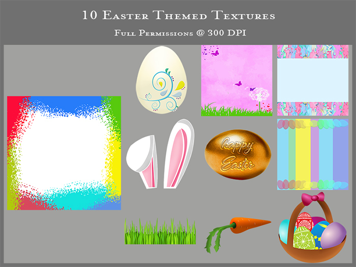 Second Life Marketplace - Easter Themed Textures - Full Perm - 10 pcs