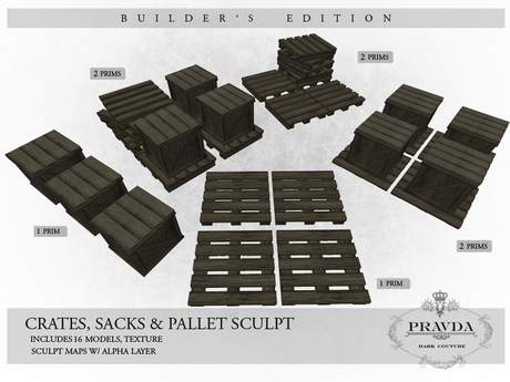 Second Life Marketplace - * PRAVDA - DC * - Crates, Sacks & Pallet Sculpt
