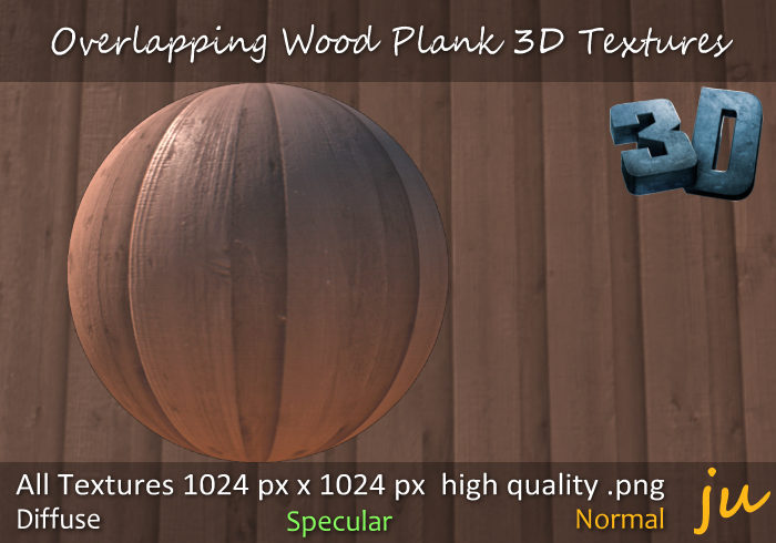 Second Life Marketplace - JU Overlapping Wood Plank 3D Textures Full Perm