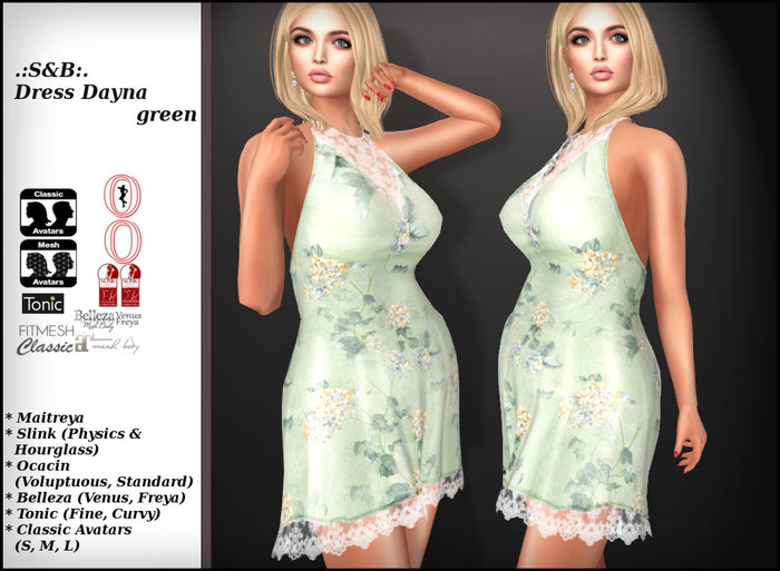 Second Life Marketplace - .:S&B:. Dress Dayna green