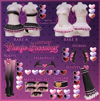 Second Life Marketplace - ALTAIR* shoujo succubus headpiece .amethyst.
