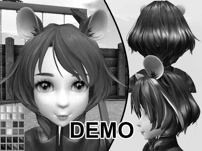Second Life Marketplace - DEMO - Anime Hair with Animated Ears { Mesh ...