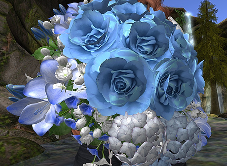 Second Life Marketplace - CJ Rose Bouquet Blue Rose with Hydrangea