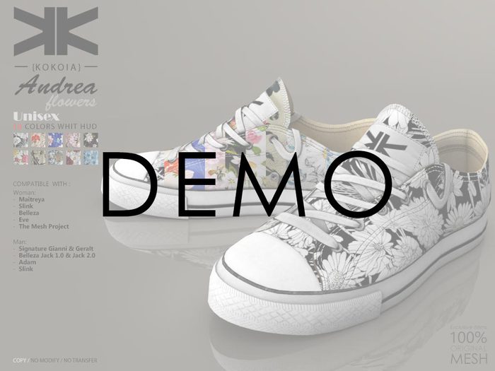 Second Life Marketplace - Demo :: Andrea Flowers :: Sneakers :: 10 ...
