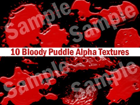 Second Life Marketplace - FULL PERM 10 Blood Puddle Alpha Textures
