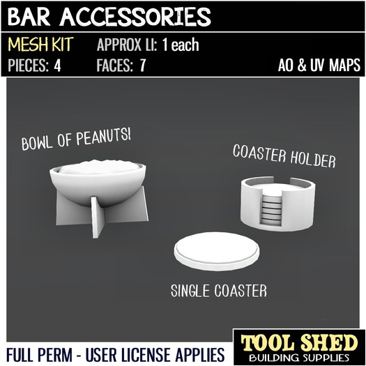 Second Life Marketplace - Tool Shed - Bar Accessories Kit
